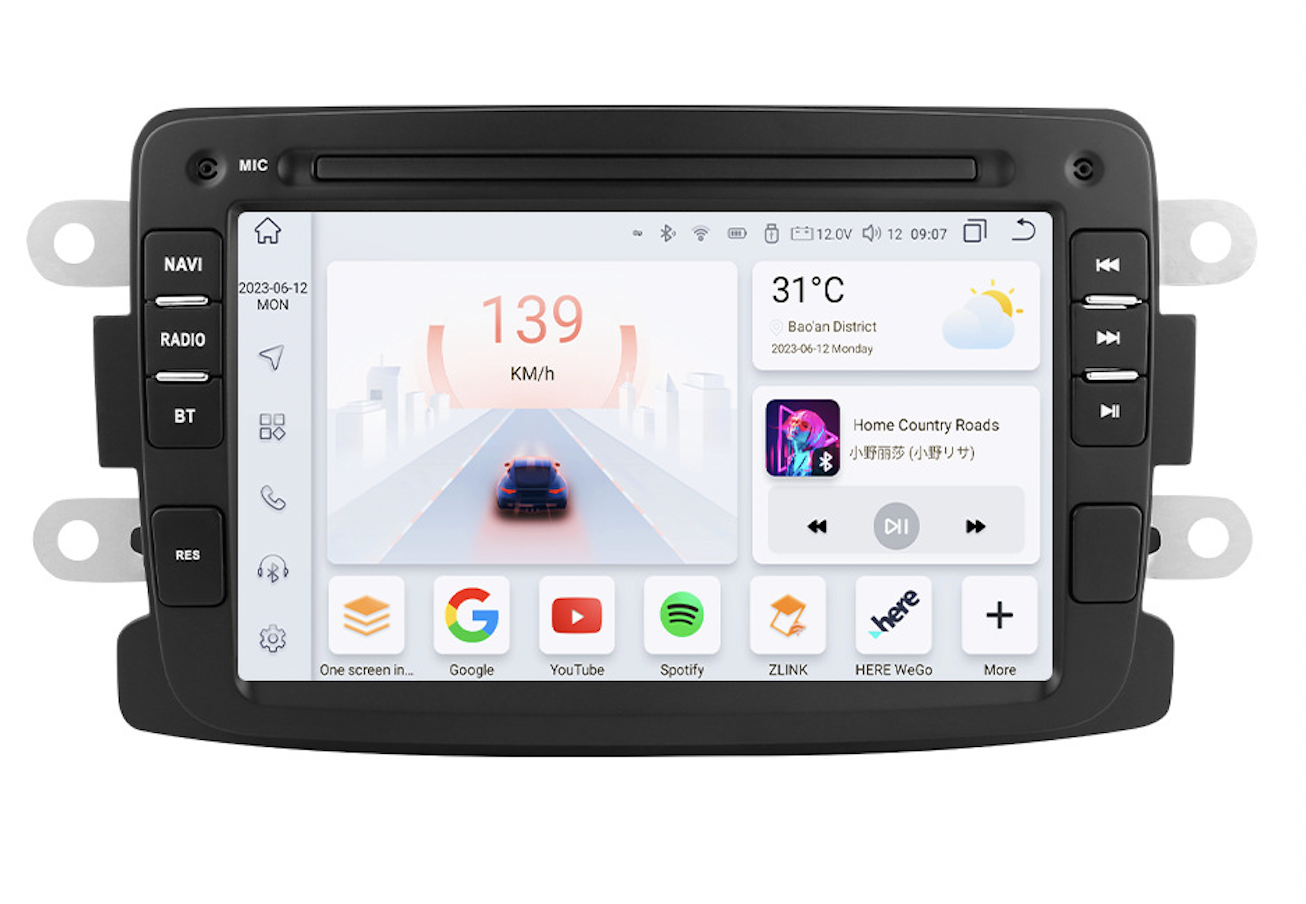 HIZPO DUSTER7001 Autorádio 7“ Android 13 pre Dacia, Renault Model ...