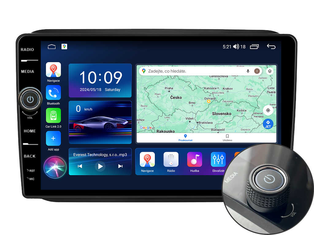 Everest 2DIN autorádio EVE06 Android, Škoda Fabia II / Roomster B338 ...