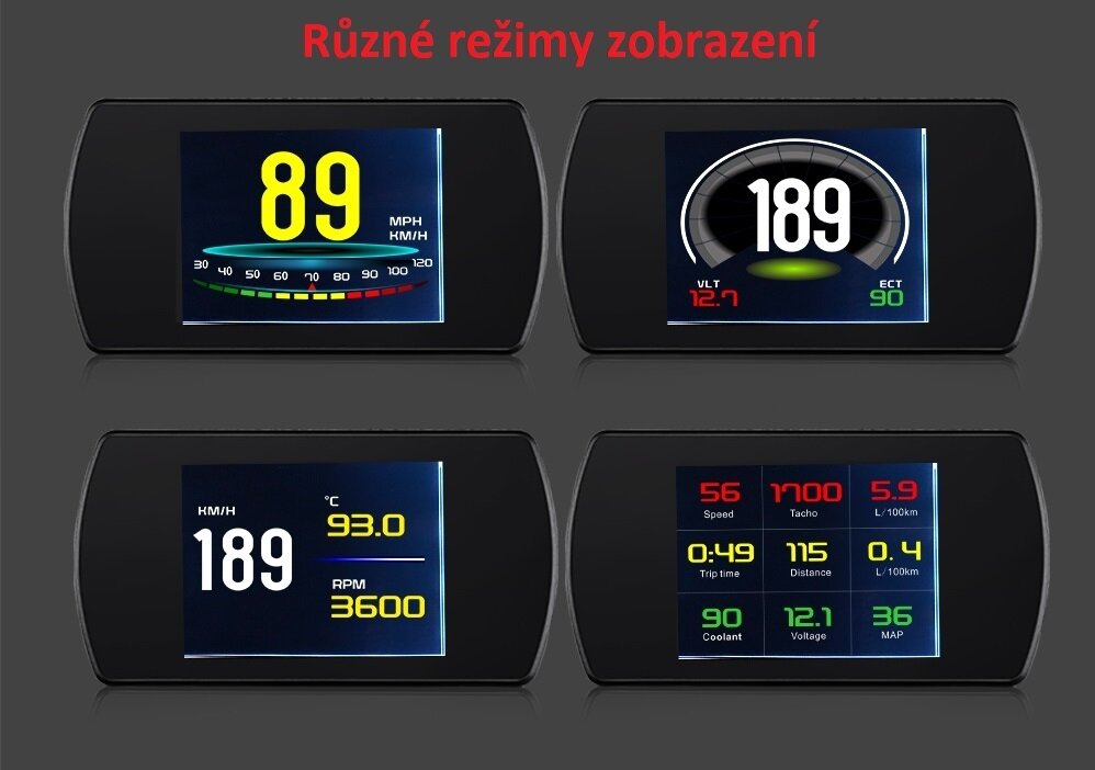 Palubní DISPLEJ 3 LCD, OBDII, FULL se162 | Levné Alarmy.cz - autoalarmy ...