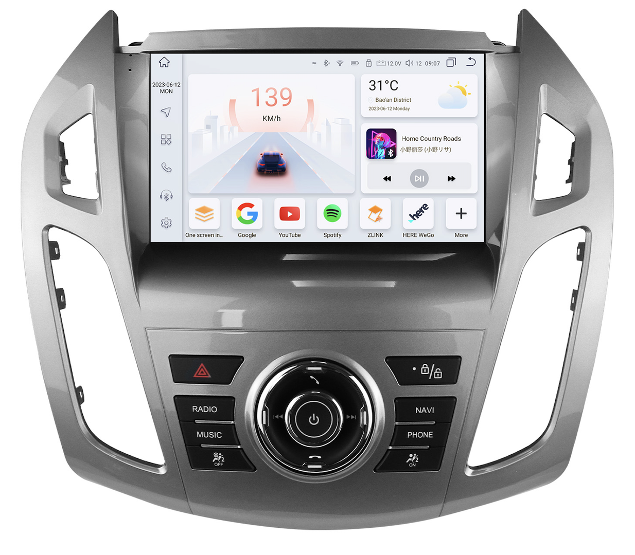 HIZPO KXFDTRS9001 Autorádio 9 Android 13 Ford Transit Connect, Tourneo ...